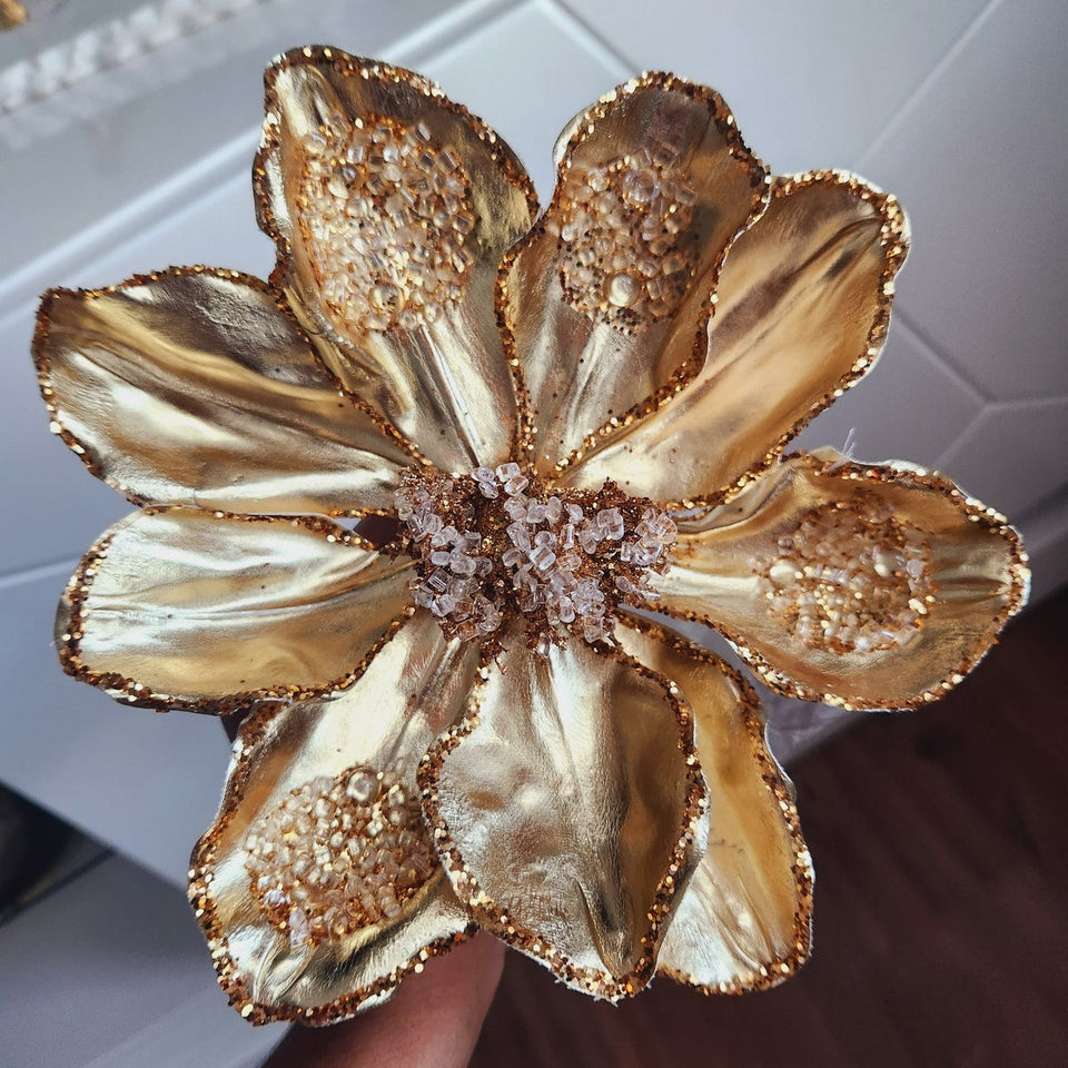 Metallic Beaded Glittered Magnolia (Pack of 3) – Exquisite Designs Home ...