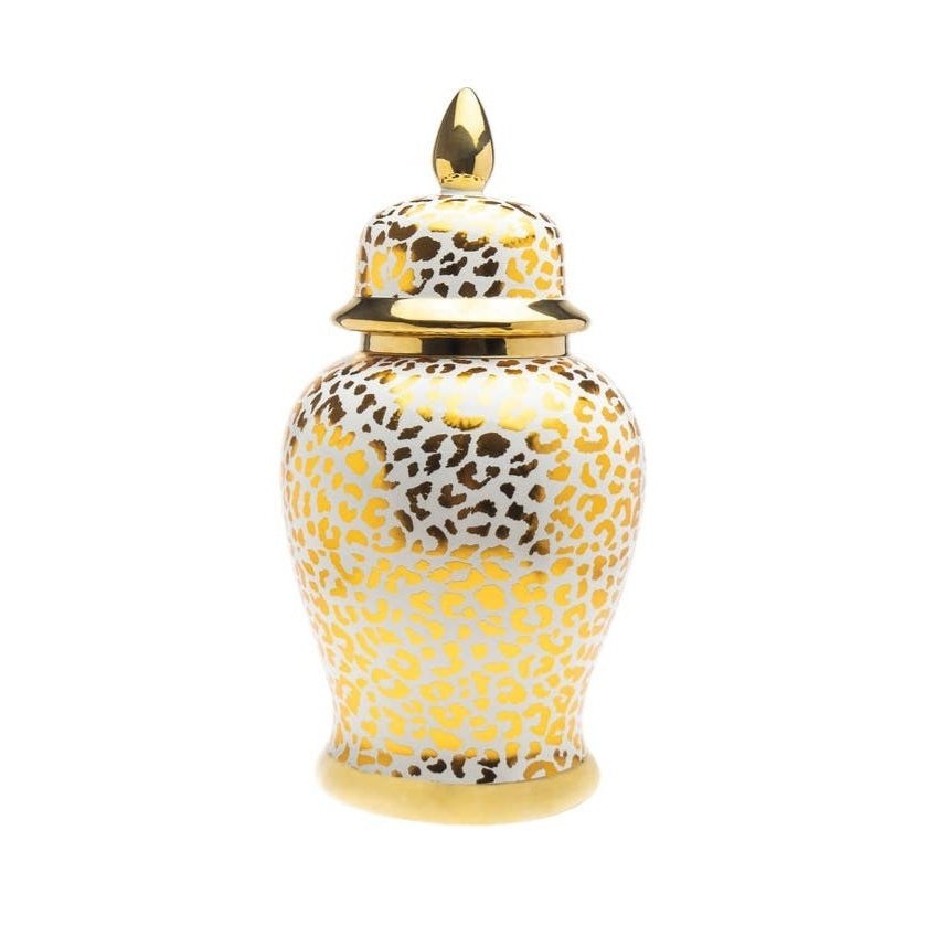Leopard Print Ginger Jar – Exquisite Designs Home Décor